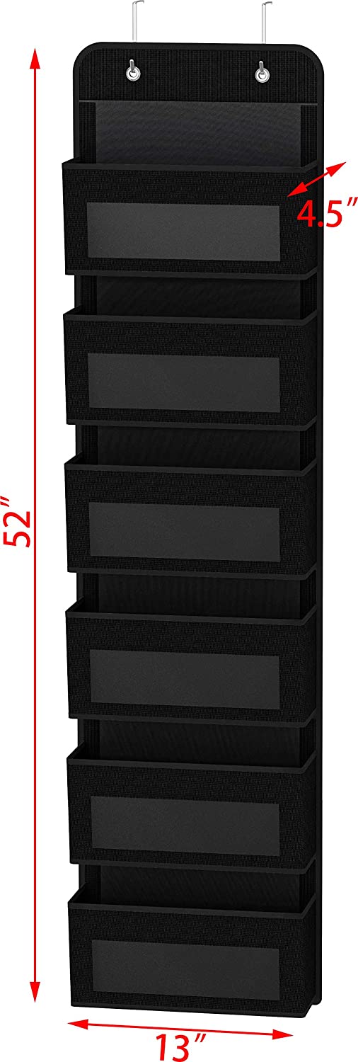 Simple Houseware Over Door/Wall Mount 6 Clear Window Pocket Organizer ...